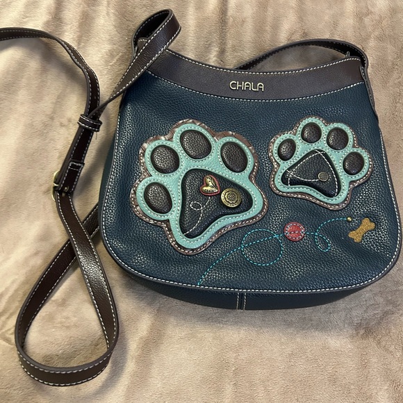 Chala | Bags | Chala Crossbody Bag With Dog Paw Print Design Teal And ...